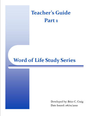 Teacher’s Guide – Cover Page – Part 1 – Word Inspire Ministries